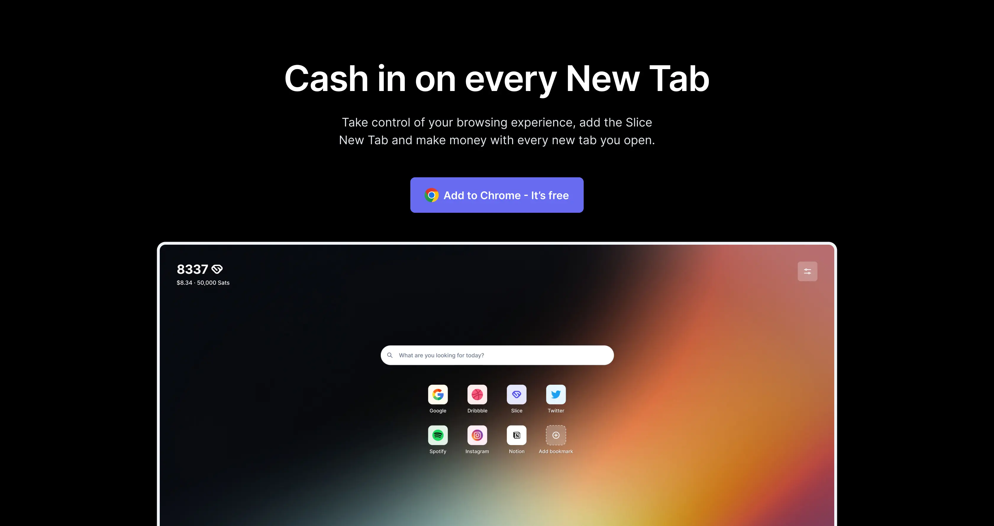 Slice Tab - Cash in on every New Tab
